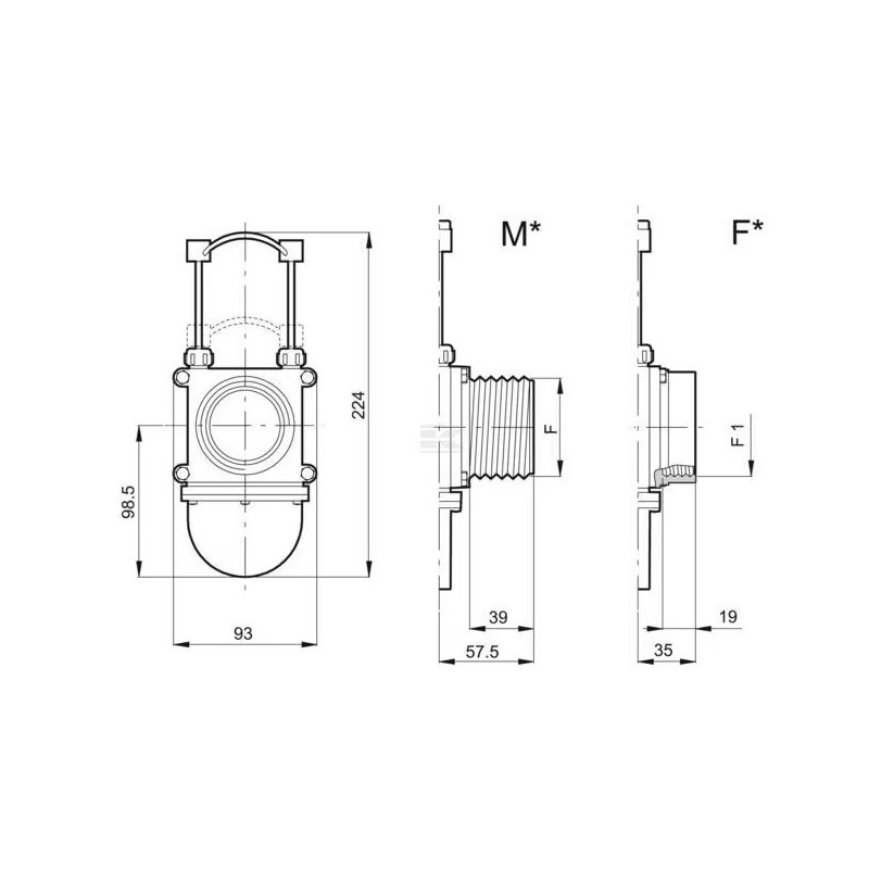 Arag Gate Valve /Knife Valve 450027 - Seville Tractors